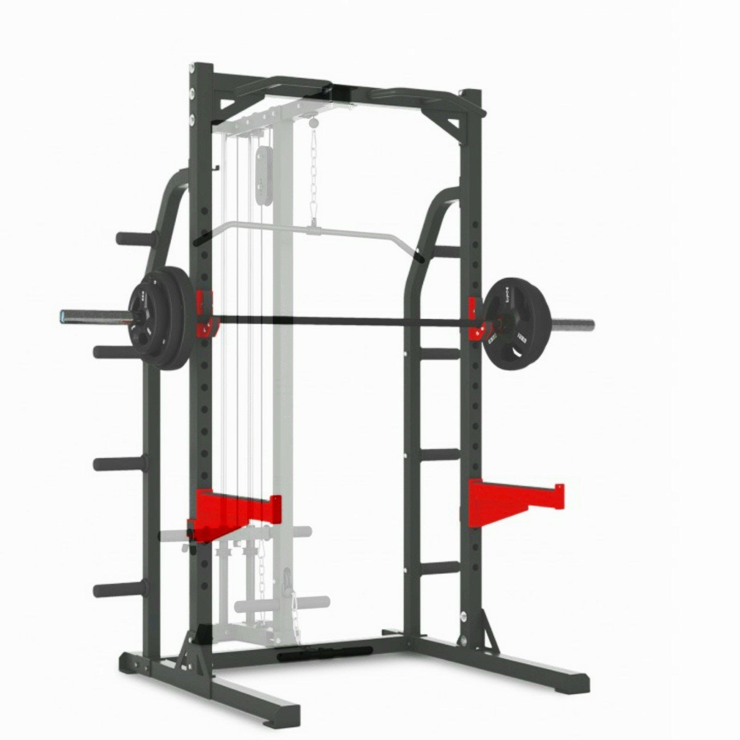 Pivot Heavy Duty Half Rack with Lat & Row Attachment – Gym Equipment ...